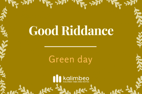 Good Riddance - Green day – Number Kalimba Tabs